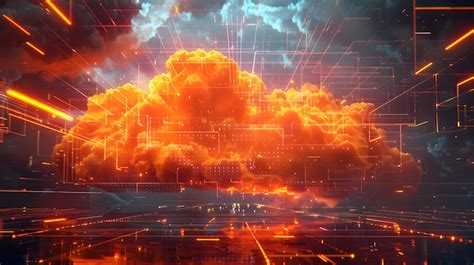 Conceptual Cloud Computing Interface Hovering Above A Digital Device