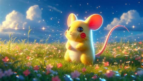 Pikachu Mouse In Meadow Spring By Yohleneh On Deviantart