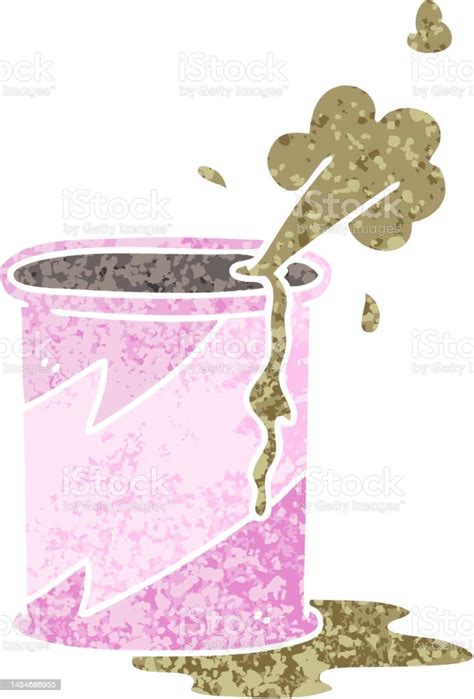 Retro Illustration Style Quirky Cartoon Exploding Soda Can Stock