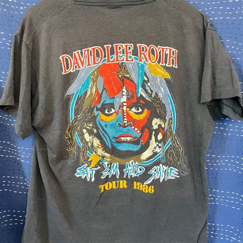 Original David Lee Roth Tour Shirt Band Tee Black Medium Ss Etsy