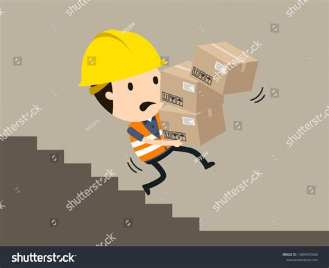 Caer En Las Escaleras Con Una Vector De Stock Libre De Regalías