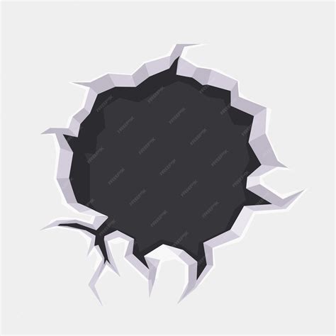 Premium Vector Cartoon Style Front View On Wall Hole