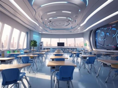 Premium Photo Abstract Futuristic School Classroom