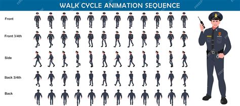 Walk Cycle Animation Sequence Premium Vector