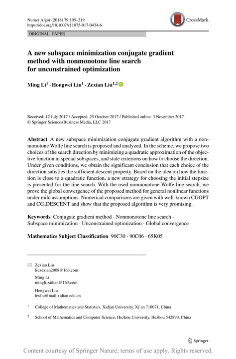 A New Subspace Minimization Conjugate Gradient Method With Nonmonotone