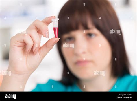Girl With A Pipette And Test Tube Stock Photo Alamy