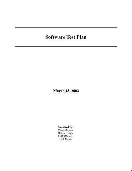 Effective Testing System With Comprehensive Criteria Test Plan Template