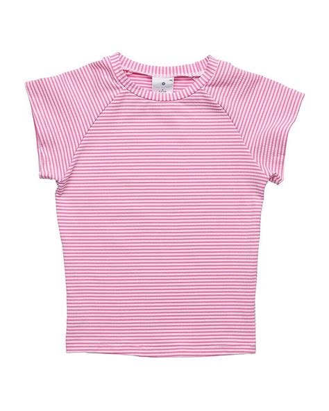 Snapper Rock Girls Raspberry Stripe Rash Top 8 Pink