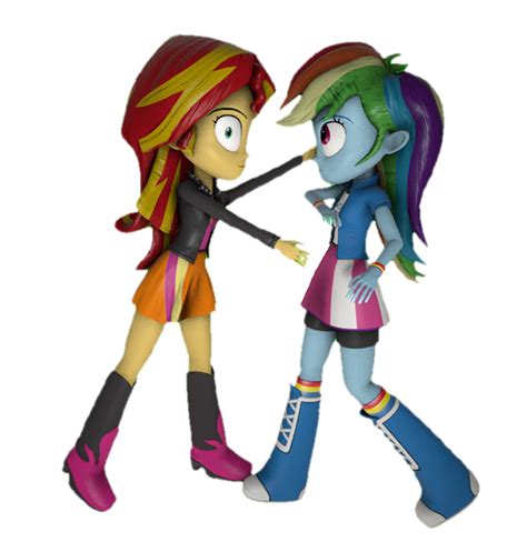 Sunset Shimmer Fg Rampaging Towards Rainbow Dash By