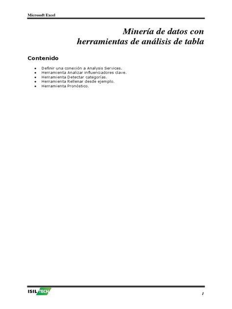 Minería De Datos Excel Pdf Procesamiento De Datos Servidor Sql De Microsoft