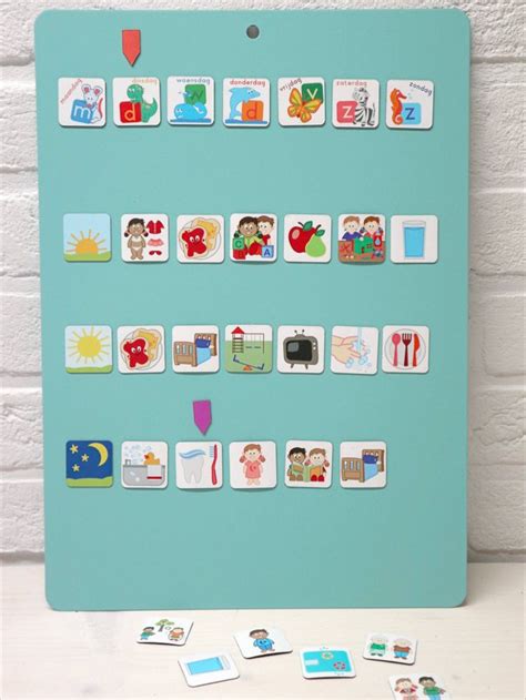 Dagritme Peuterplanbord Voorbeeld Dagplanning Met Pictogrammen Maandplanner Weekkalender