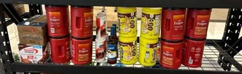 Contents Of Shelf Premier Protein Folgers Classic Roast Coffee