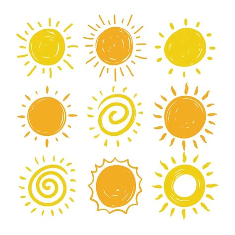 Premium Vector Sun Illustration Hand Drawn Vector