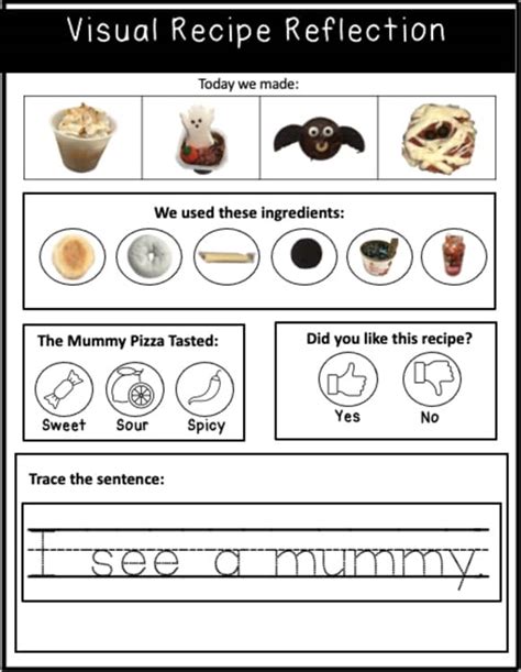 Mummy Pizza Visual Recipe Sheets Halloween Cooking Tpt