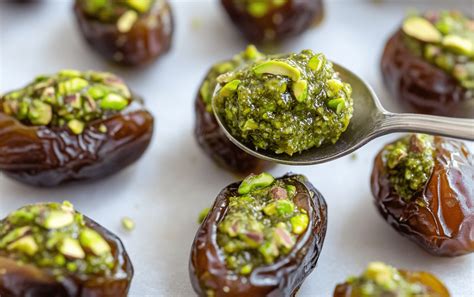 Pistachio Stuffed Dates With Citrus Light Orange Bean