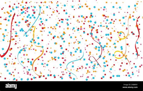 Confetti With Ribbon Background Celebrating Template Confetti