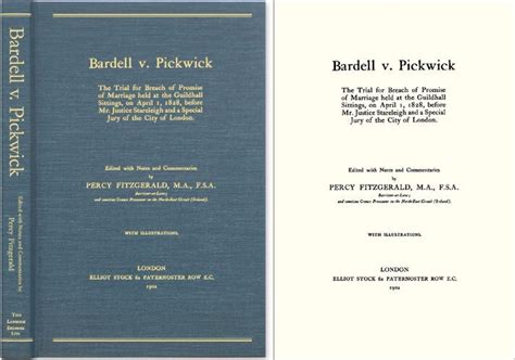 Bardell V Pickwick The Trial For Breach Of Promise Of Marriage Notes Comm Charles