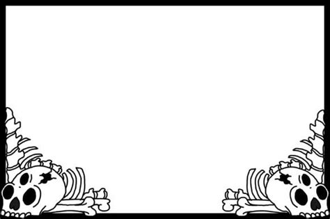 Halloween Human Bones Line Art Border Graphic By Arief Sapta Adjie Ii