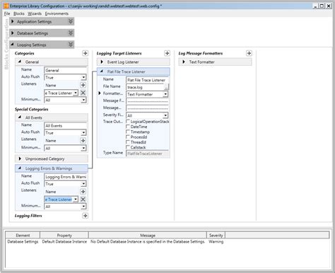 Using Microsoft Enterprise Library Logging Configuration Potentti
