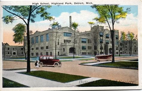 Postcard High School Highland Park Detroit Mich Detroit