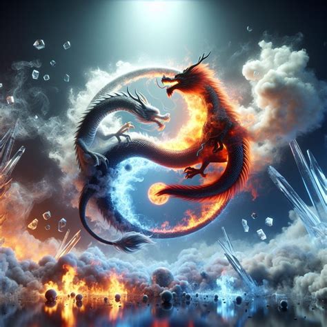 Fire And Ice Dragons Yin Yang Ai Generated Artwork Nightcafe Creator