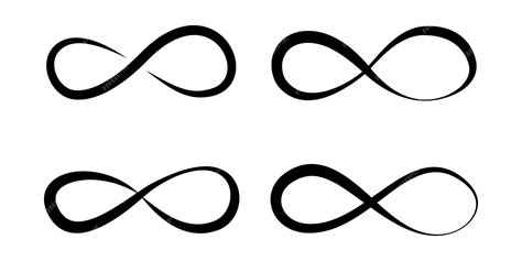 Conjunto De Símbolo Do Infinito Desenhado à Mão Em Fundo Branco Ícone