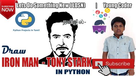 Draw Iron Man Tony Stark Python Turtle Ldsn Youngcoder Niranjan Tamil Youtube