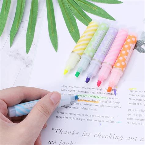 6pcs Cute Mini Highlighter Pen Marker Pens School Vicedeal