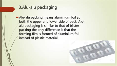Pharmaceutical Packaging Tablet And Capsules Pptx