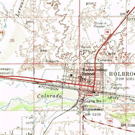 Holbrook Az 1955 62500 Scale Map By United States Geological Survey