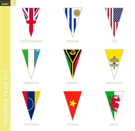 Triangle Flag Set Stylized Country Flags 36350493 Vector Art At Vecteezy