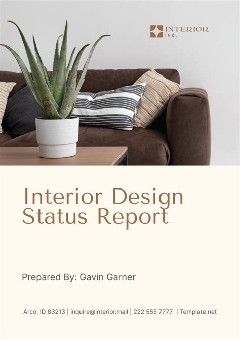 Free Interior Design Status Report Template To Edit Online