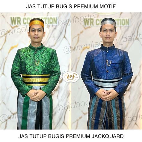 Jual Set Jas Tutup Bugis Dewasa Premium Motif Jacquard Baju Bodo