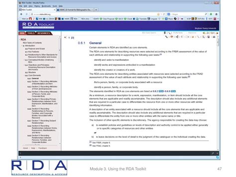 Ppt Module 3 Rda Basics Using The Rda Toolkit Powerpoint Presentation Id2862978