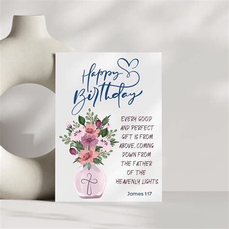 Christian Birthday Card Faith Based Birthday Card Bible Verse Card