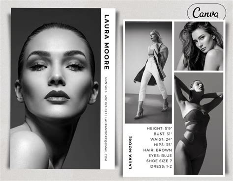 Female Model Comp Cards