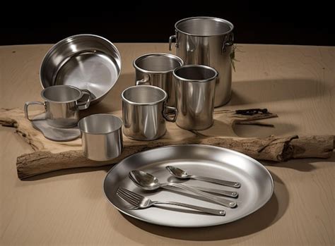 Arrange The Tableware Used In The Camp Compact Silicone Utensils Compact Travel Utensils