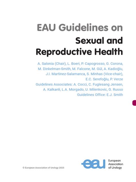 Eau Guidelines On Sexual And Reproductive Health Pdf Infertility