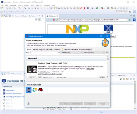 Mcuxpresso Ide Adding The Eclipse Marketplace Client Mcu On Eclipse