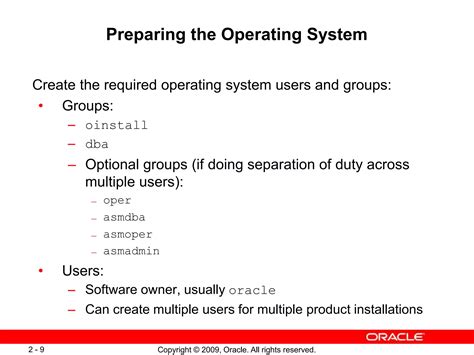 Installing Your Oracle Software Ppt