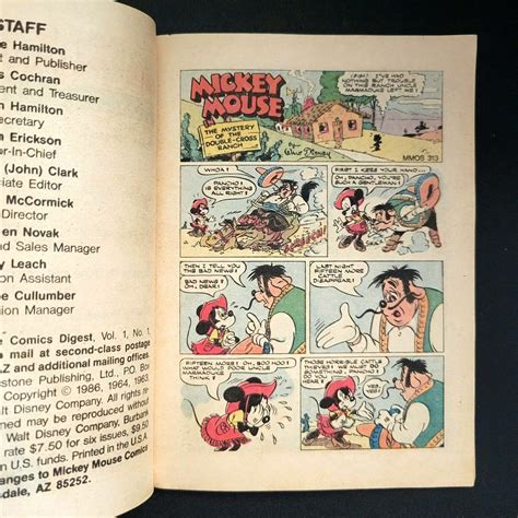 Mickey Mouse Comics Digest 1 Fn 1987 Tony Strobl Art Phantom Blot Goofy Pluto Comic Books