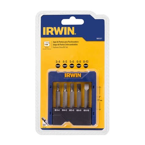Jogo De Pontas Fenda Para Parafusadeira Com 5 Peças Irwin 1865327