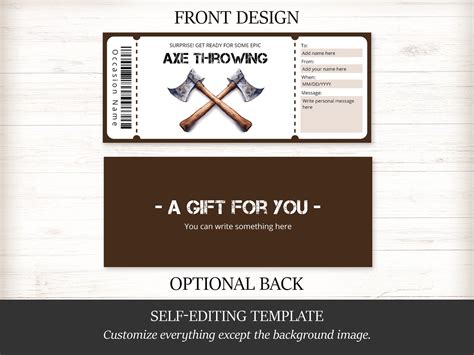 Editable Axe Throwing T Certificate Template Printable Throwing Axe