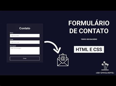 Criando um Formulário de Contato Envio De EMAIL Apenas HTML CSS YouTube