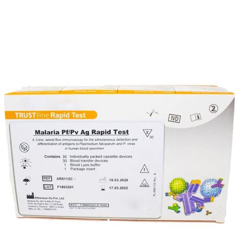 Malaria Pf Pv Ag Rapid Test 30 Nos Pack