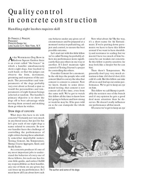 Concrete Construction Article Pdf Quality Control In Concrete Construction Pdf Concrete