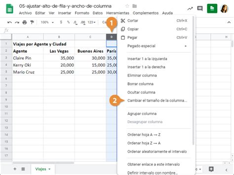 Ajustar Alto De Fila Y Ancho De Columna Customguide