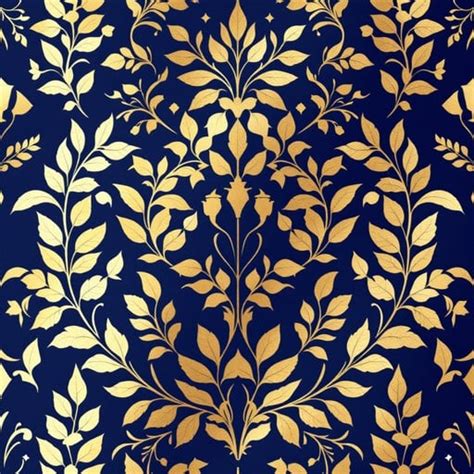 Free Luxurious Laurel Pattern Image Laurel Gold Navy Download At