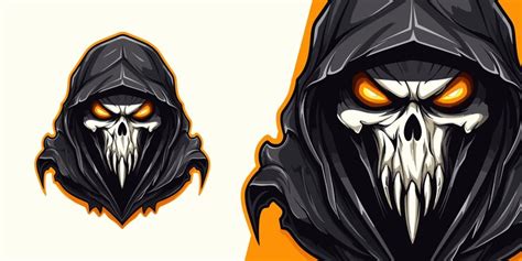 Premium Vector Dark Grim Reaper Vector Illustration Masked With Hood