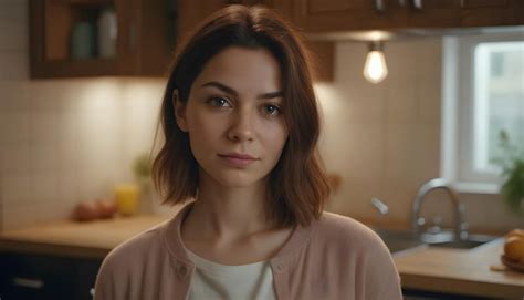 Premium Ai Image Woman In Kitchen Looking At The Camera
